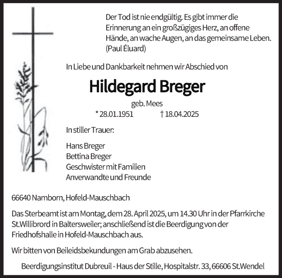 Traueranzeigen | Saarbruecker-Zeitung.Trauer.de